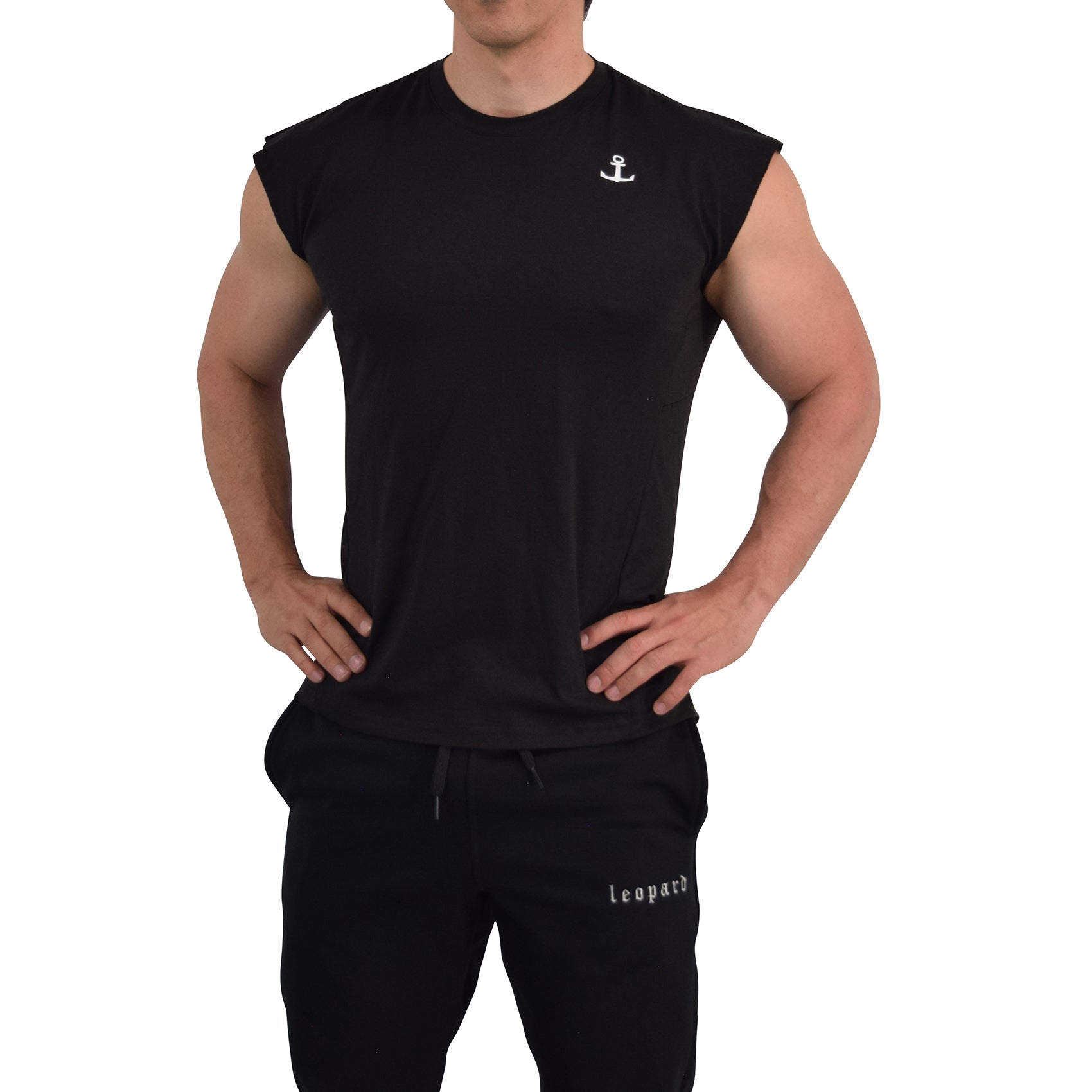 JOHN LEOPARD -Bodybuilder Tank Black
