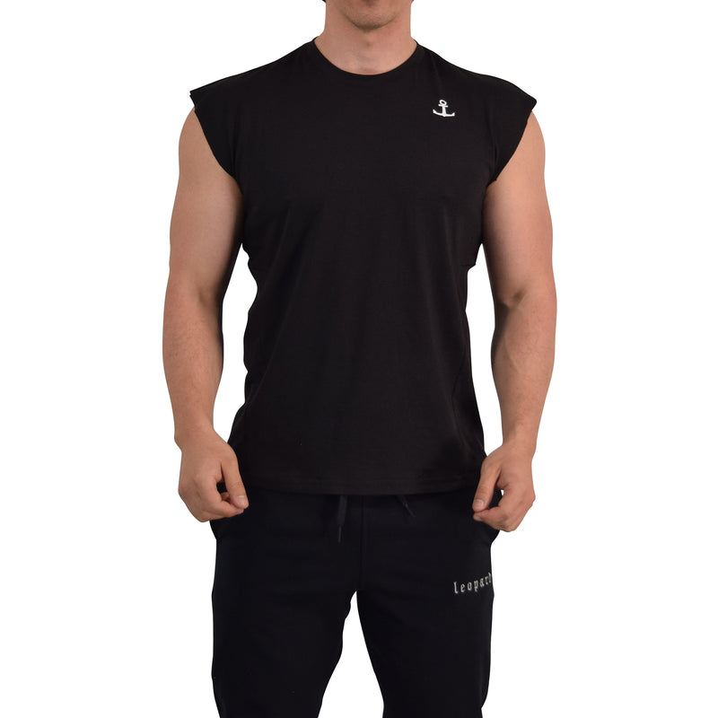 JOHN LEOPARD -Bodybuilder Tank Black