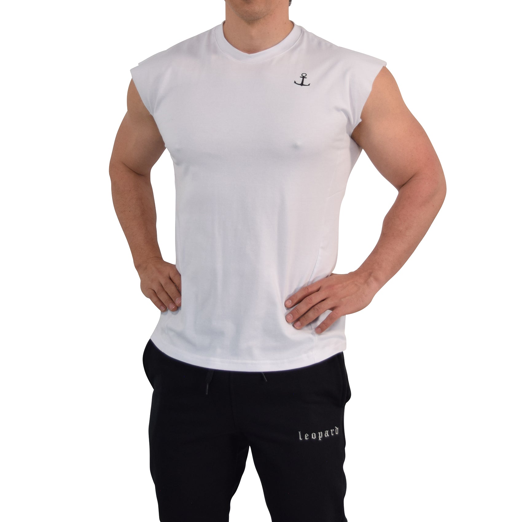 JOHN LEOPARD -Bodybuilder Tank White