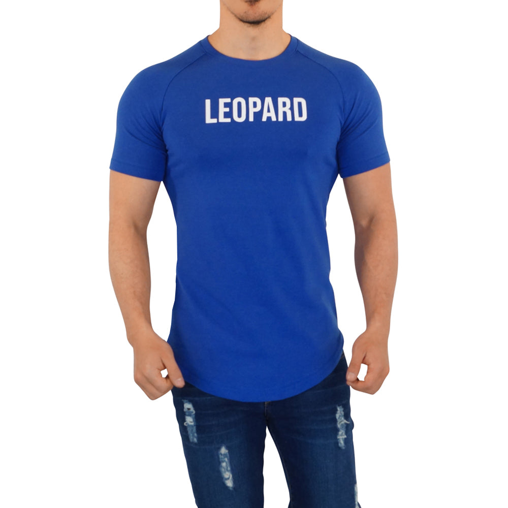 John Leopard - Playera Ranglan Blanca Manga Corta Blanca Logo Negro
